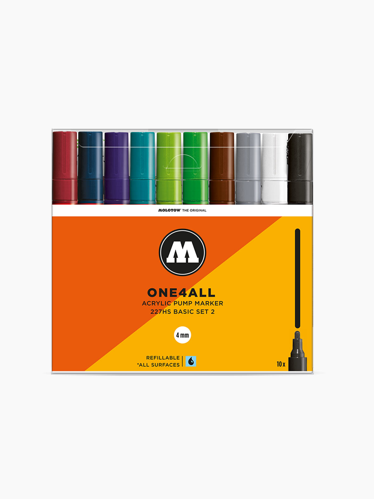 MOLOTOW 227HS Basic-Set 2 - 4mm, Pkt of 10 - Graphic International centre