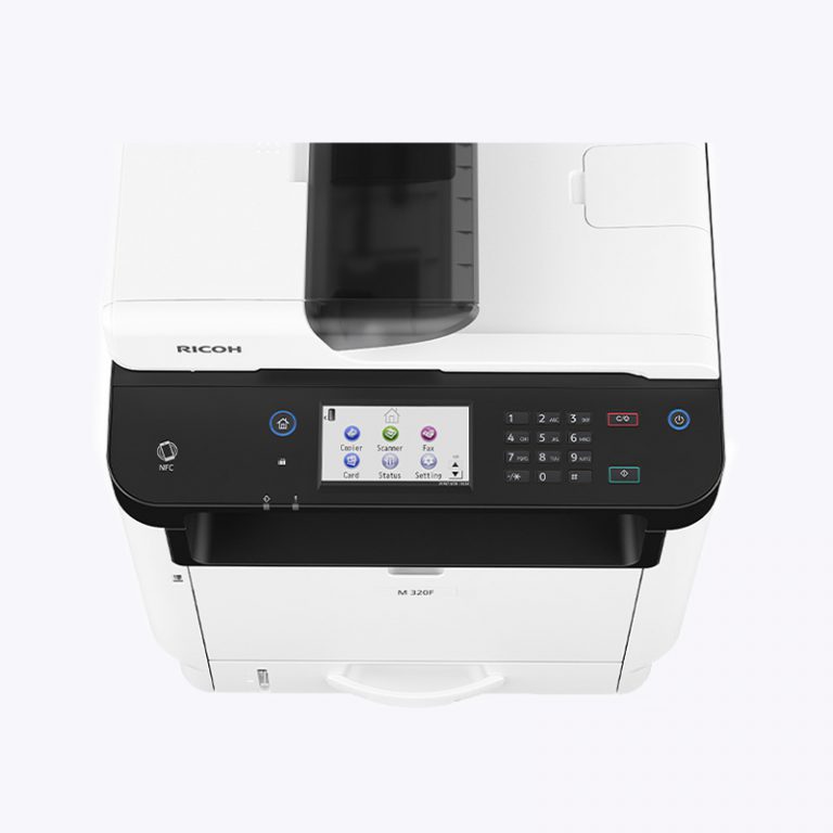 Ricoh M 320F Black and White Laser Multifunction Printer - Graphic International centre