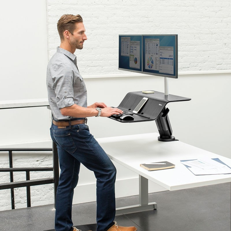 Fellowes LOTUS RT SIT-STAND WORKSTATION - BLACK / GREY (for Dual ...